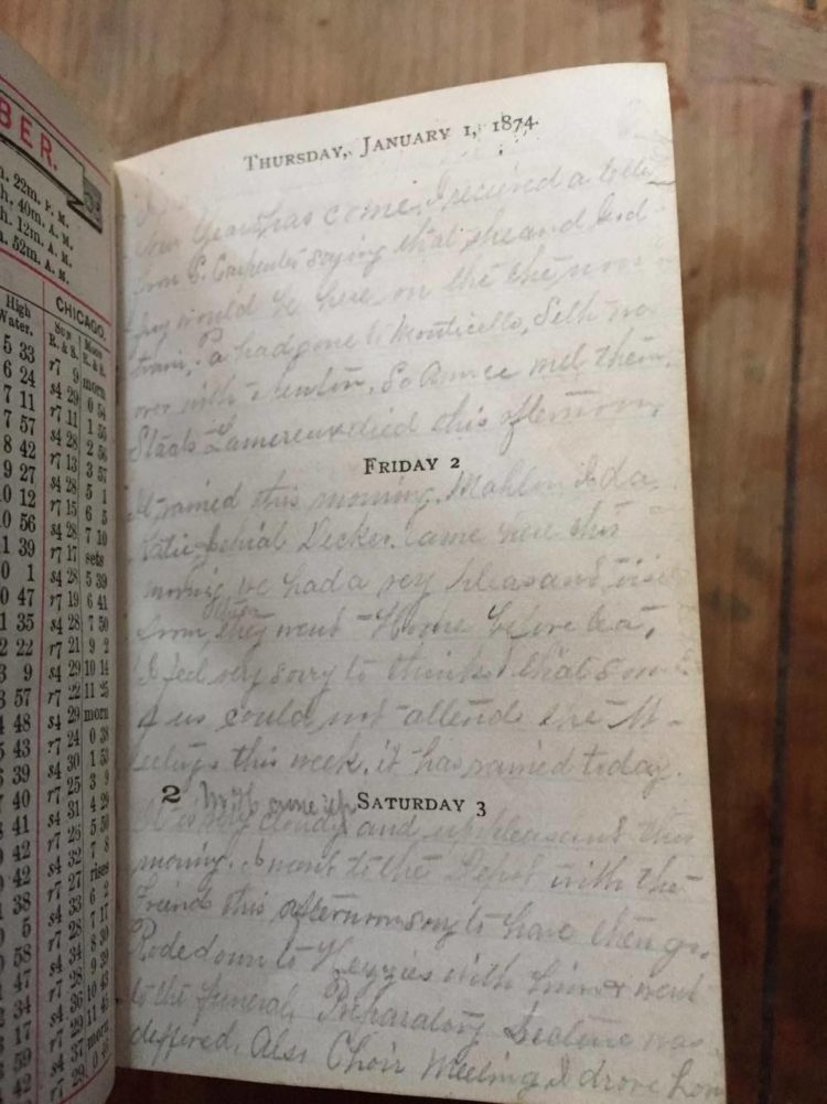 1874 Diary of a Young School Teacher in Liberty, NY - Diary File